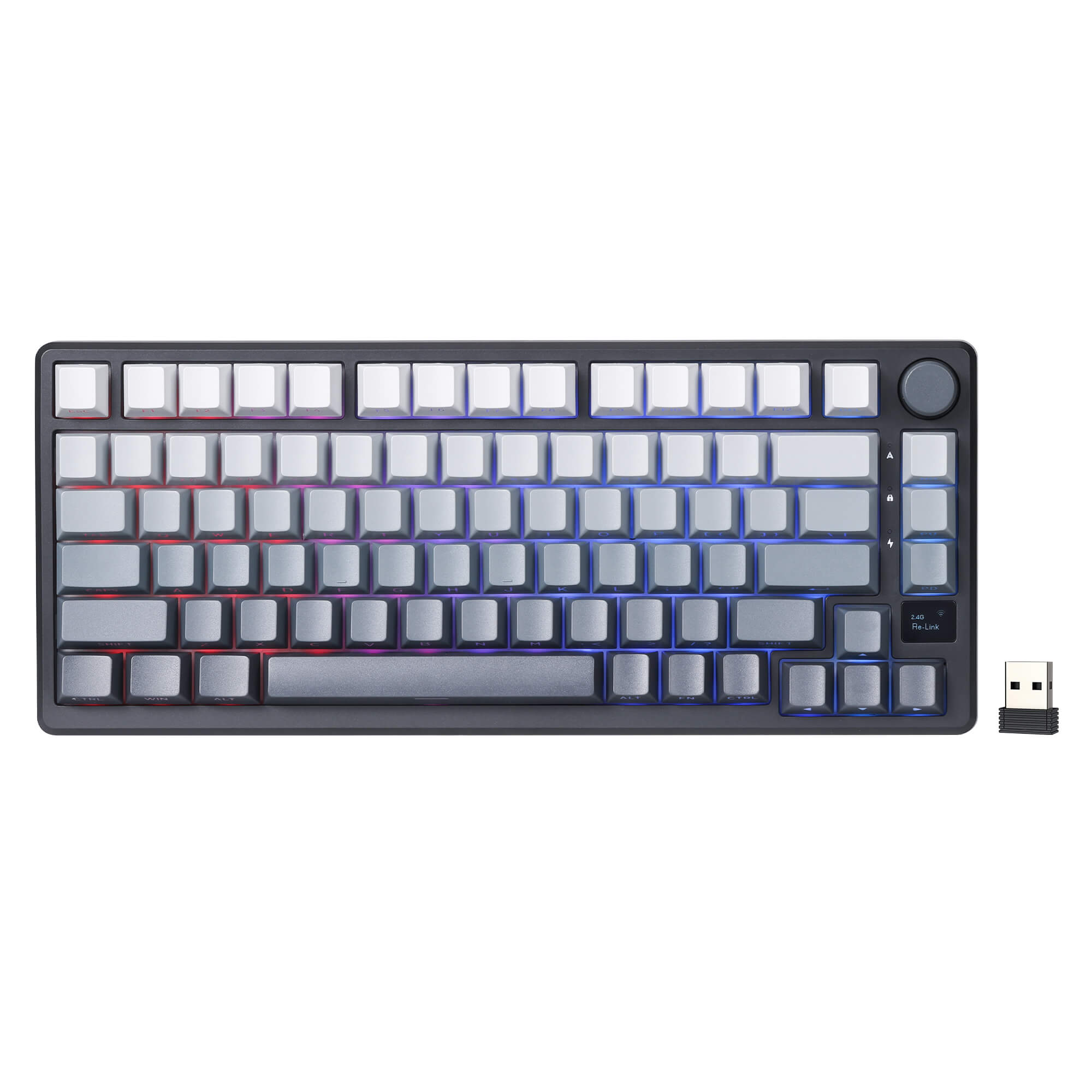 RK ROYAL KLUDGE M75 75% Gasket Mount Wireless Gaming Keyboard with Side ...