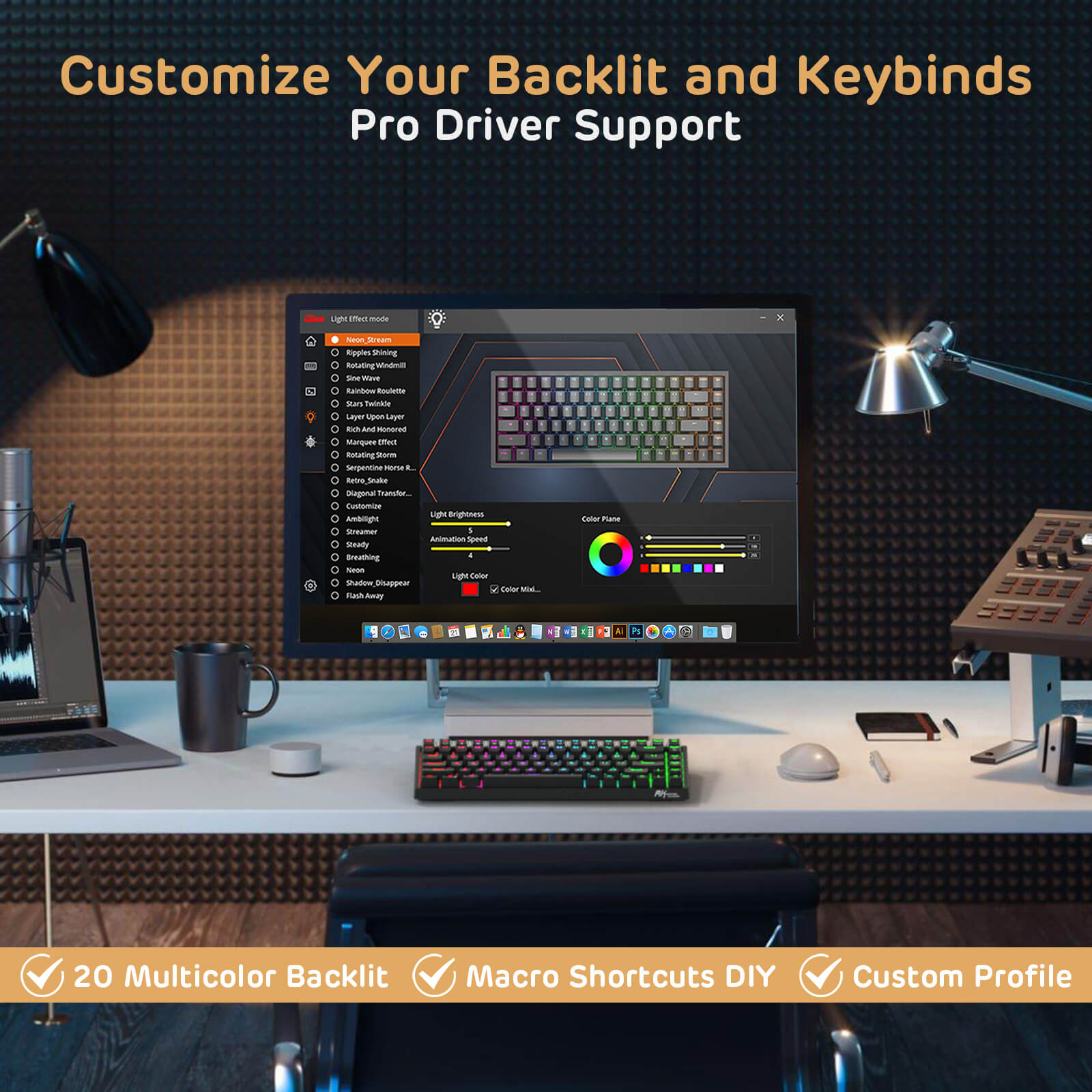 RK ROYAL KLUDGE RK84 Wired RGB 75% Hot Swappable Mechanical Keyboard ...