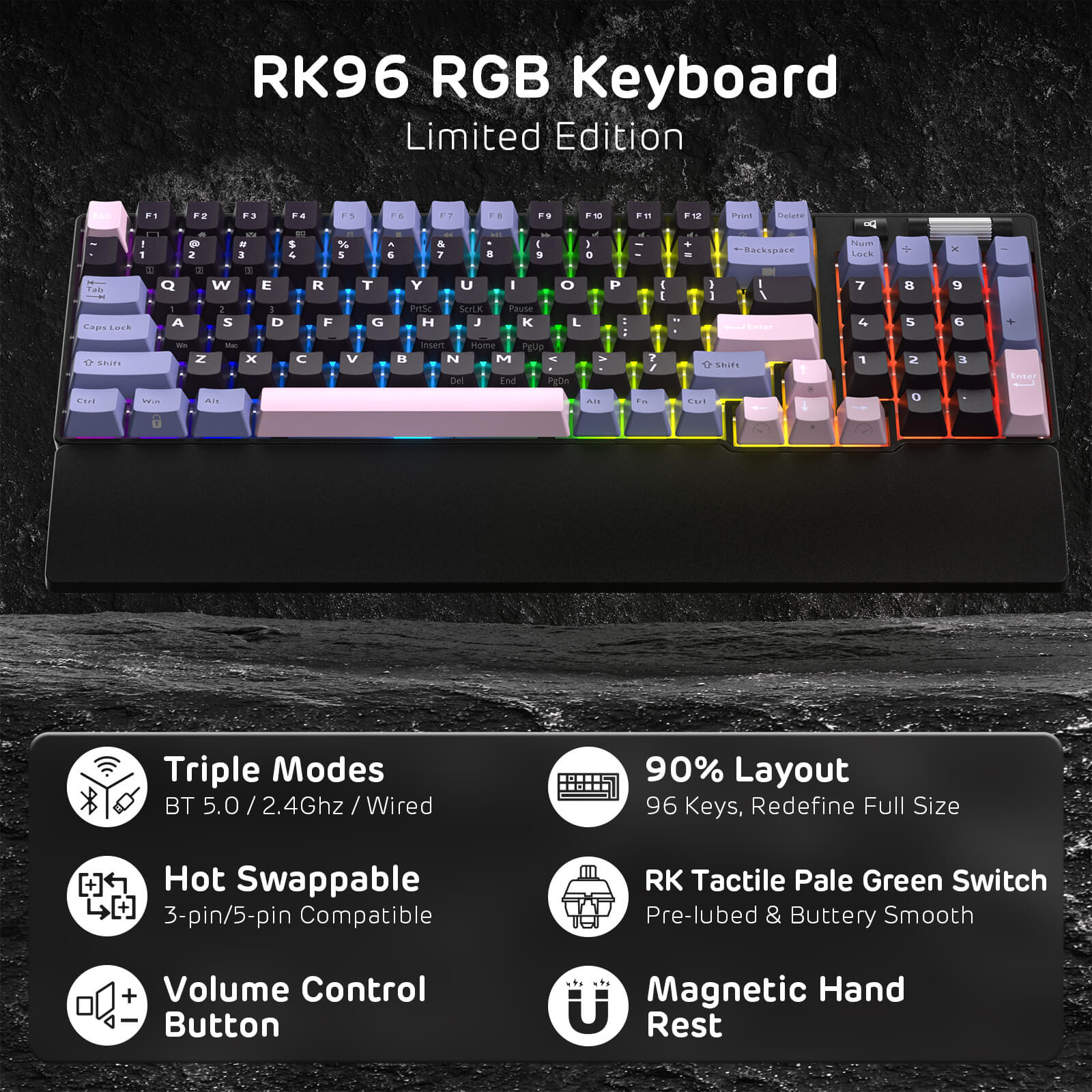 RK ROYAL KLUDGE RK96 Wireless Hot-Swappable RGB Keyboard – RKgaming