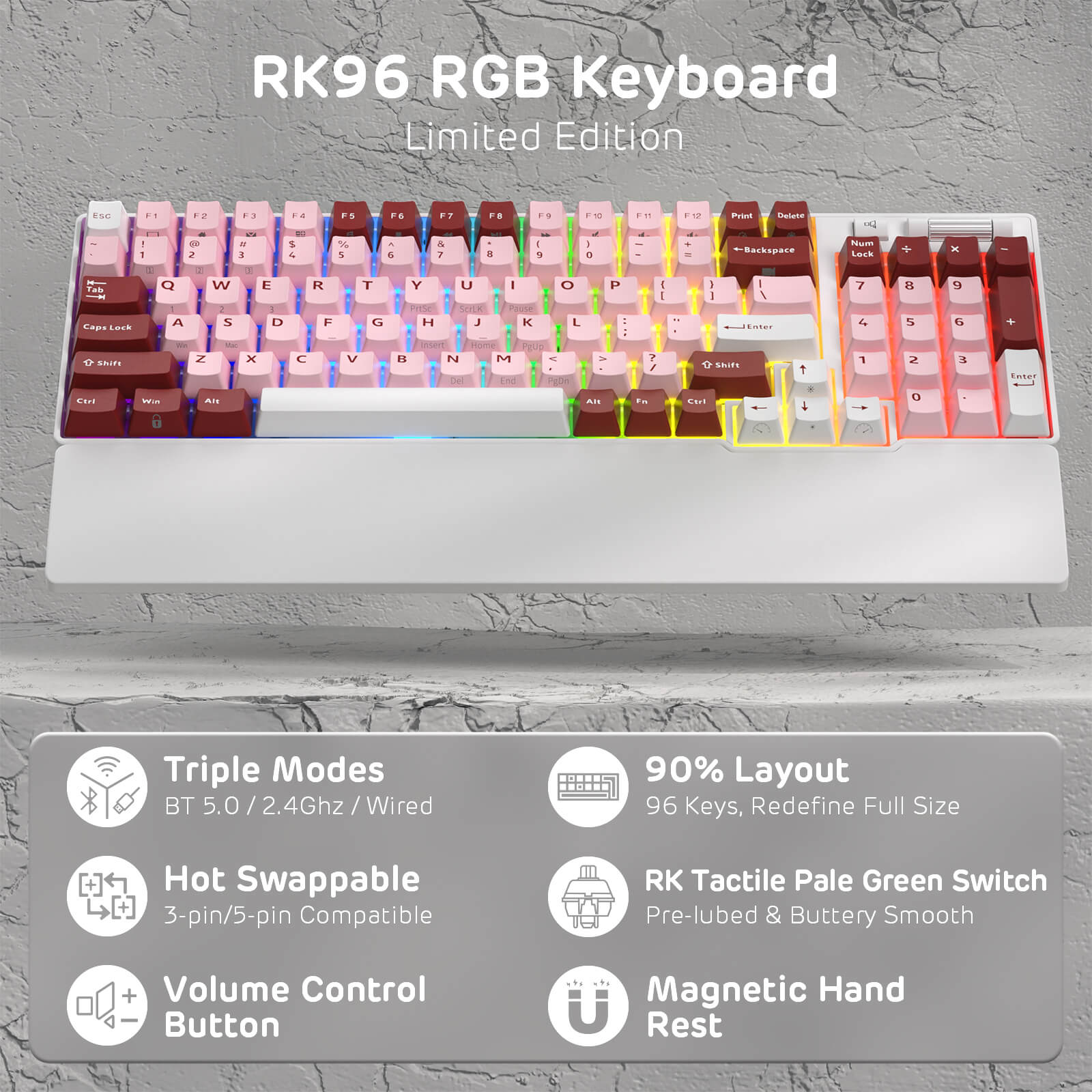 RK ROYAL KLUDGE RK96 Wireless Hot-Swappable RGB Keyboard – RKgaming