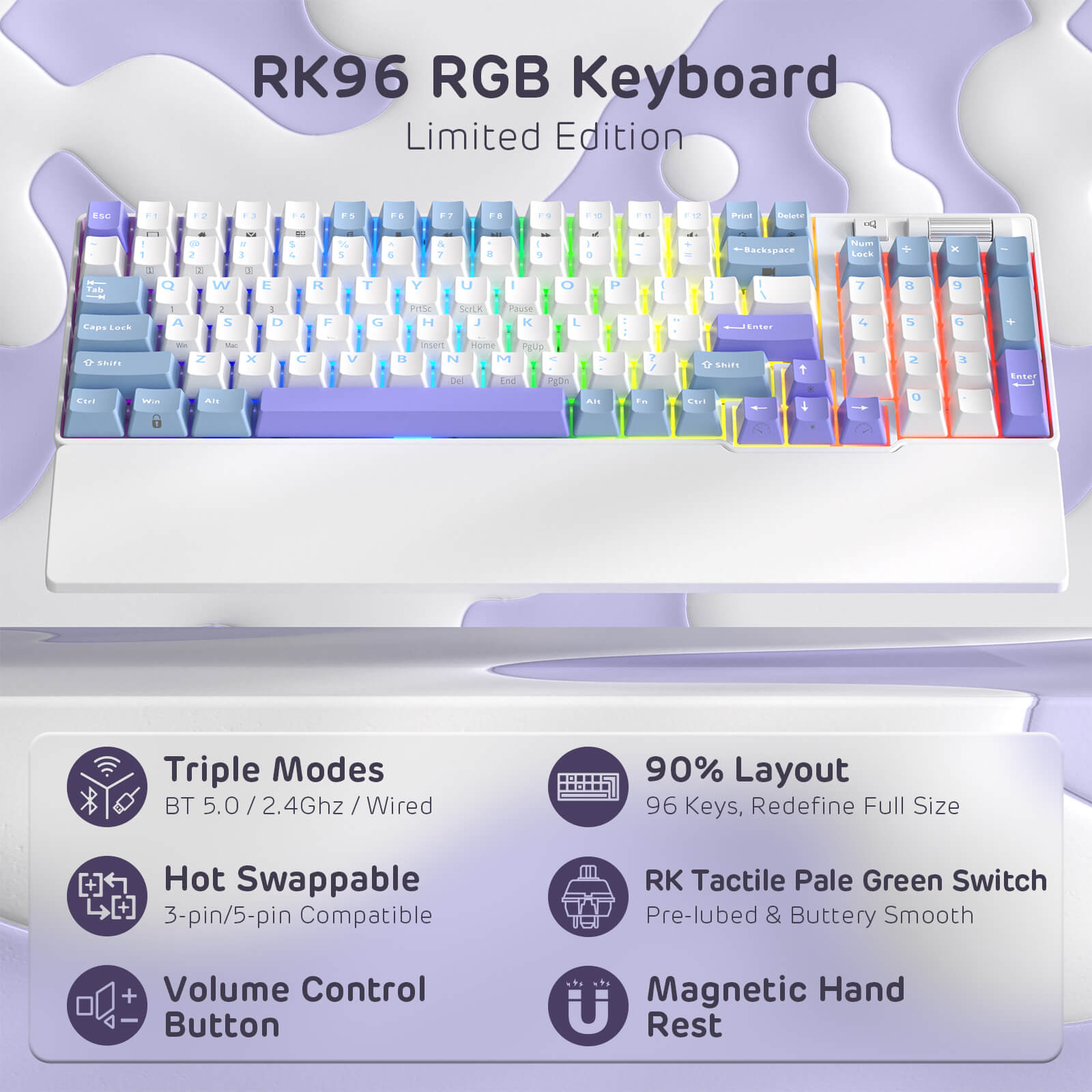 RK ROYAL KLUDGE RK96 Wireless Hot-Swappable RGB Keyboard – RKgaming