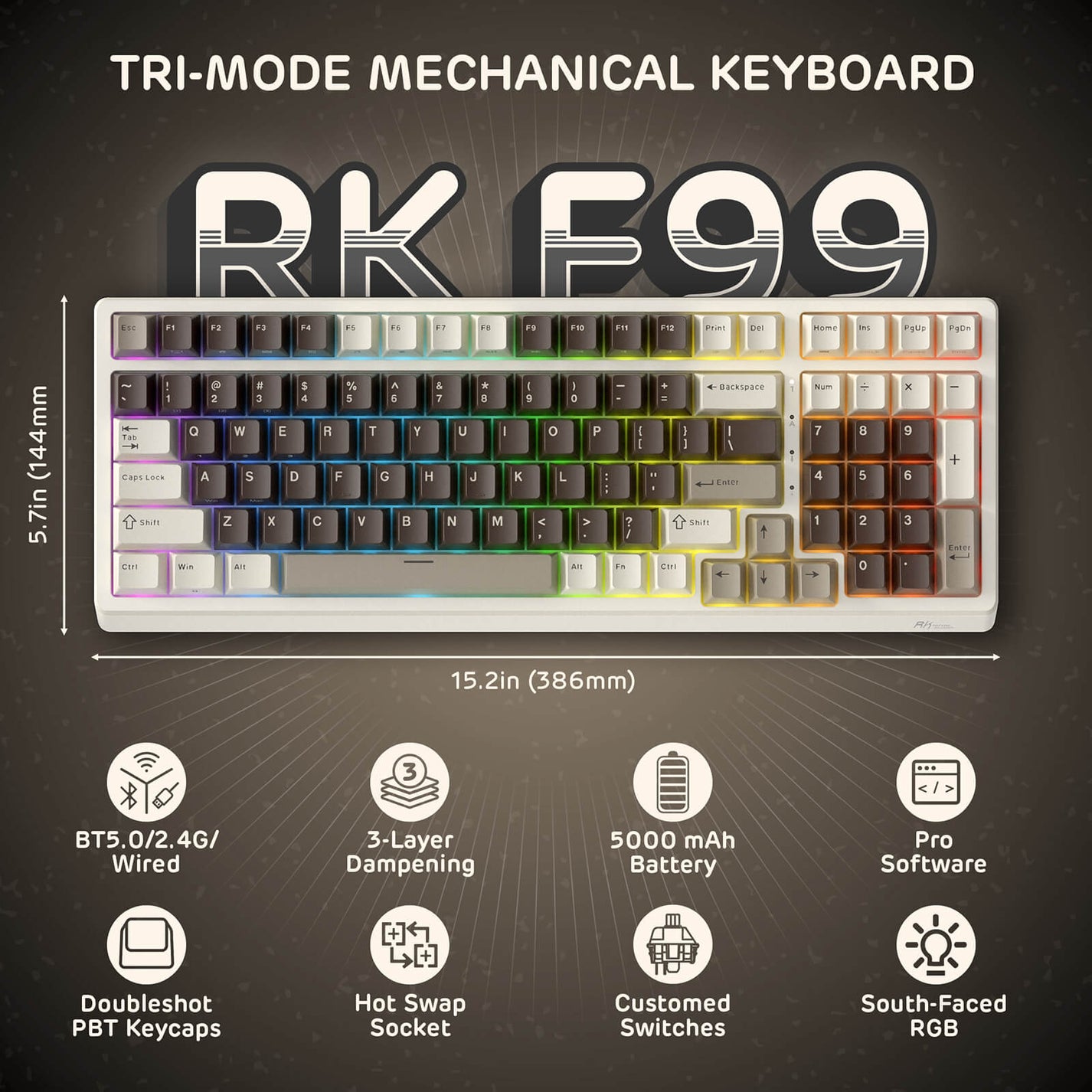 RK ROYAL KLUDGE F99 96% Wireless Mechanical Keyboard – RK Royal Kludge