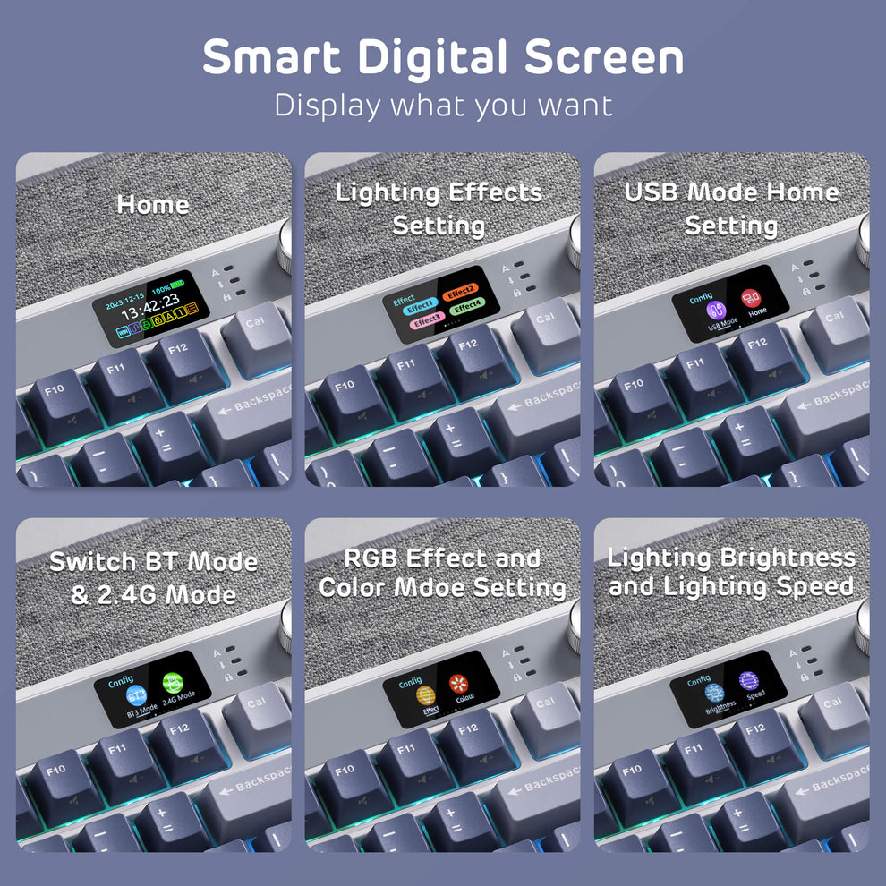 RK ROYAL KLUDGE M87 80% TKL Gasket Mount Wireless Gaming Keyboard ...