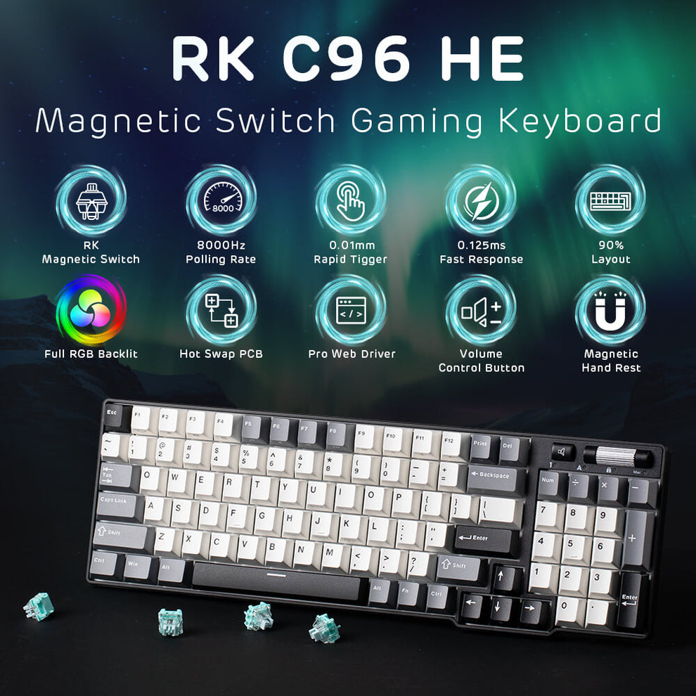 RK ROYAL KLUDGE C96 HE Magnetic Switch Keyboard | Lightning-Fast Hall ...