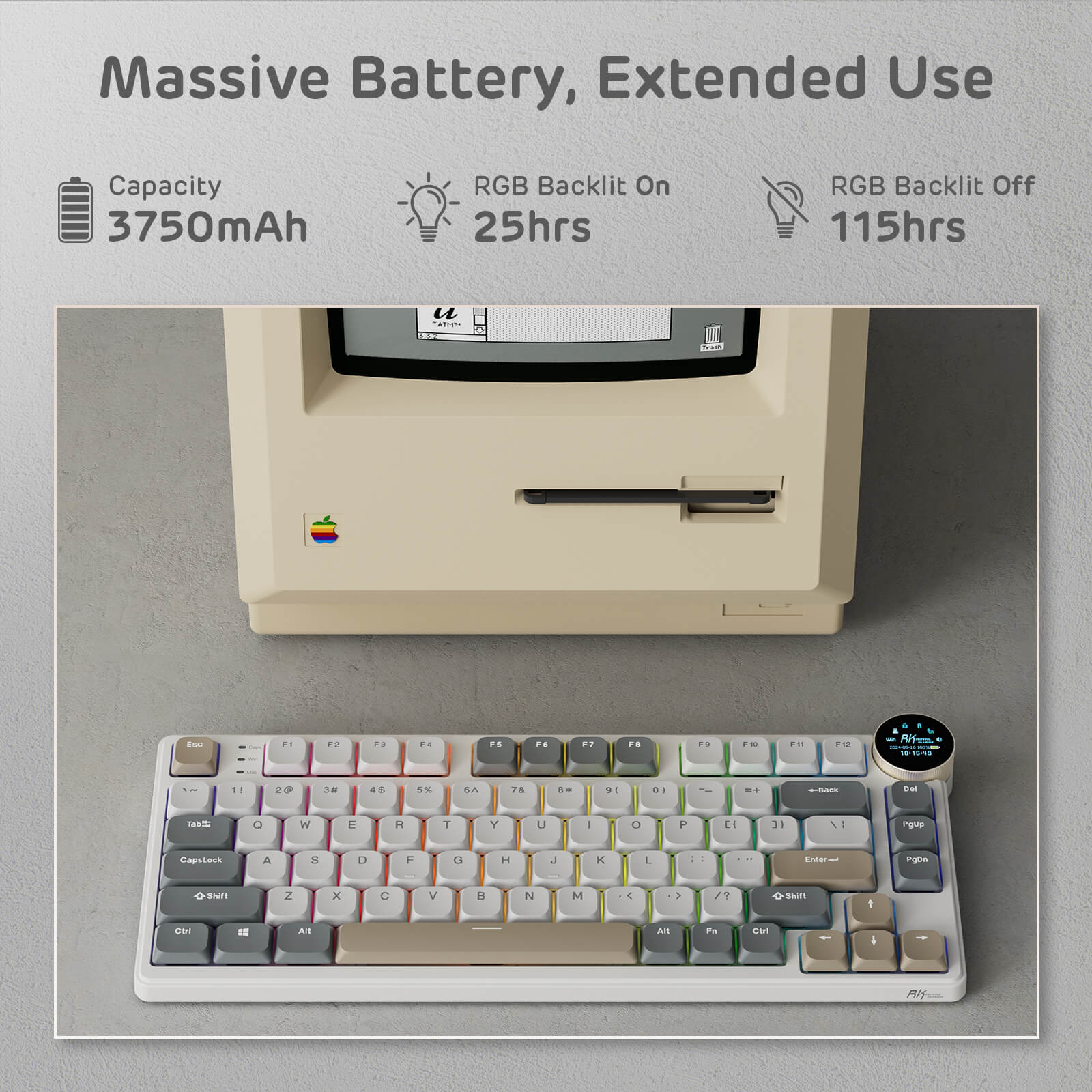 RK ROYAL KLUDGE N80 Low-Profile Mechanical Keyboard with Display Screen – RKgaming