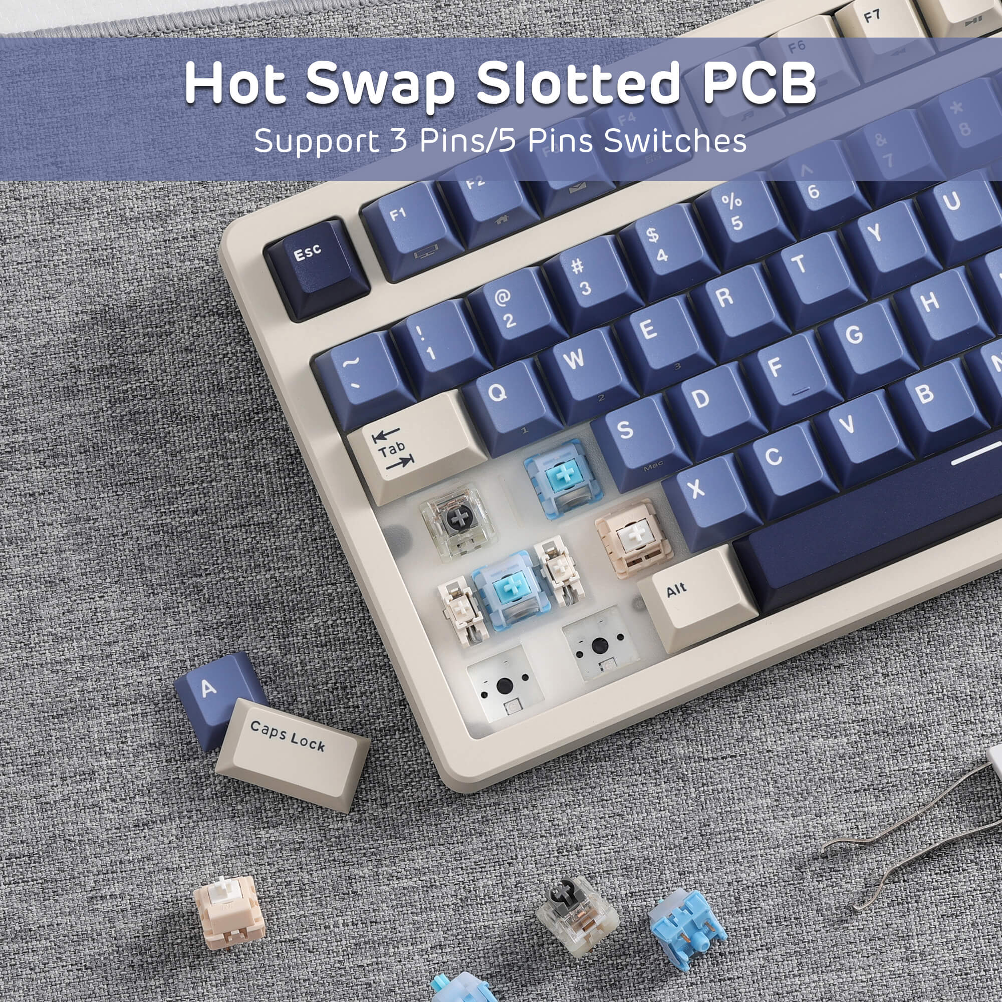 RK ROYAL KLUDGE S85 80% TKL Gasket Mount Wireless Gaming Keyboard ...