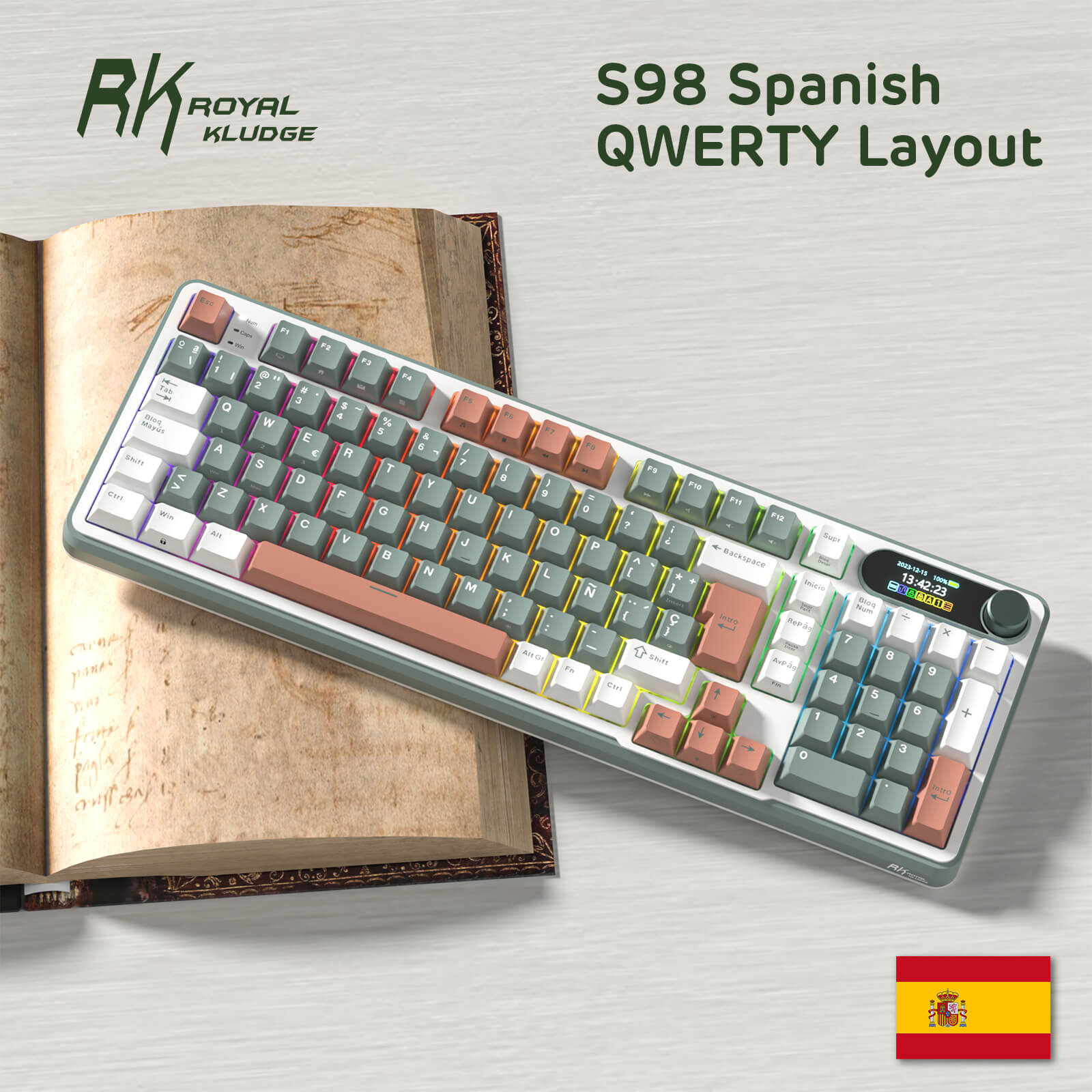 RK ROYAL KLUDGE S98 ES Teclado Mecánico Inalámbrico 96% QWERTY – RK ...