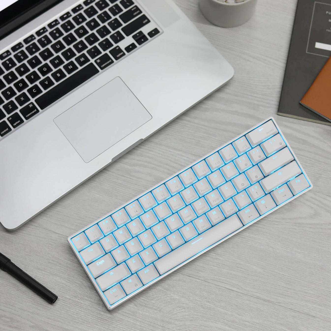 ROYAL KLUDGE RK61 61 Keys Wireless 60% Mechanical Gaming Keyboard White ...