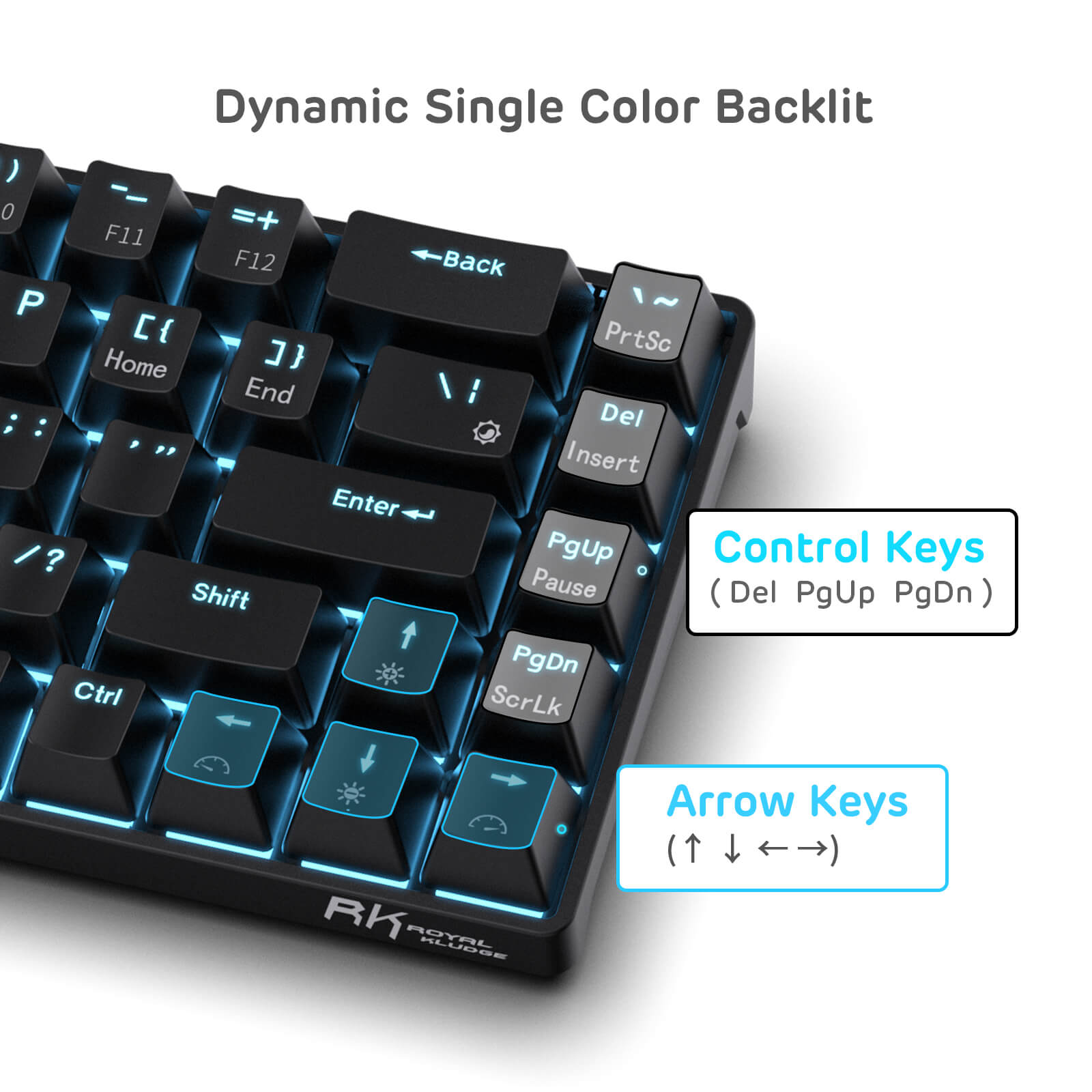 RK Royal Kludge RK68 65 Percent Wireless Hot-Swap Mechanical Keyboard ...