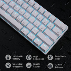 ROYAL KLUDGE RK61 60% White Wireless Mechanical Gaming Keyboard – RK ...