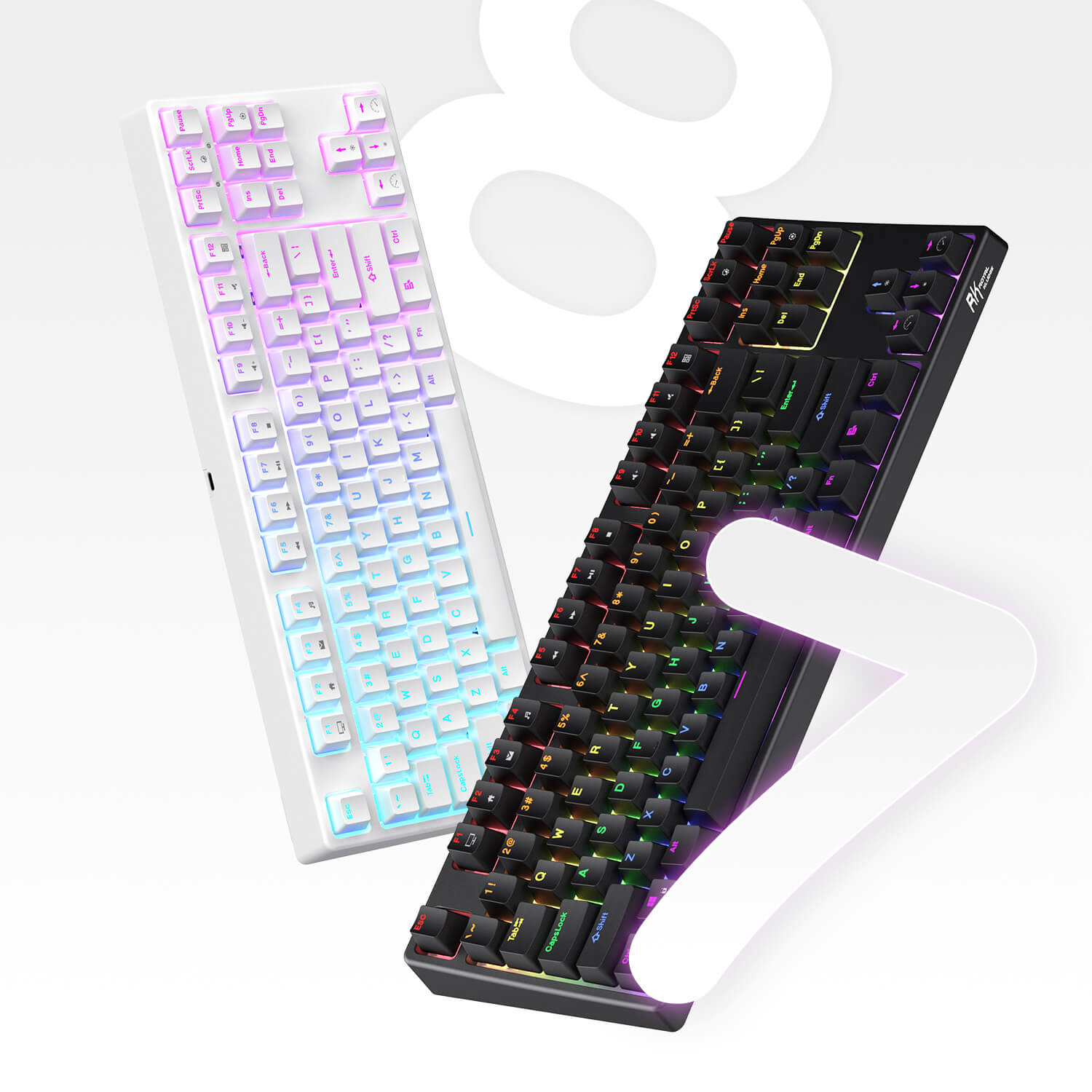 ROYAL KLUDGE RK87 80 Percent Wireless TKL Mechanical Gaming Keyboard ...