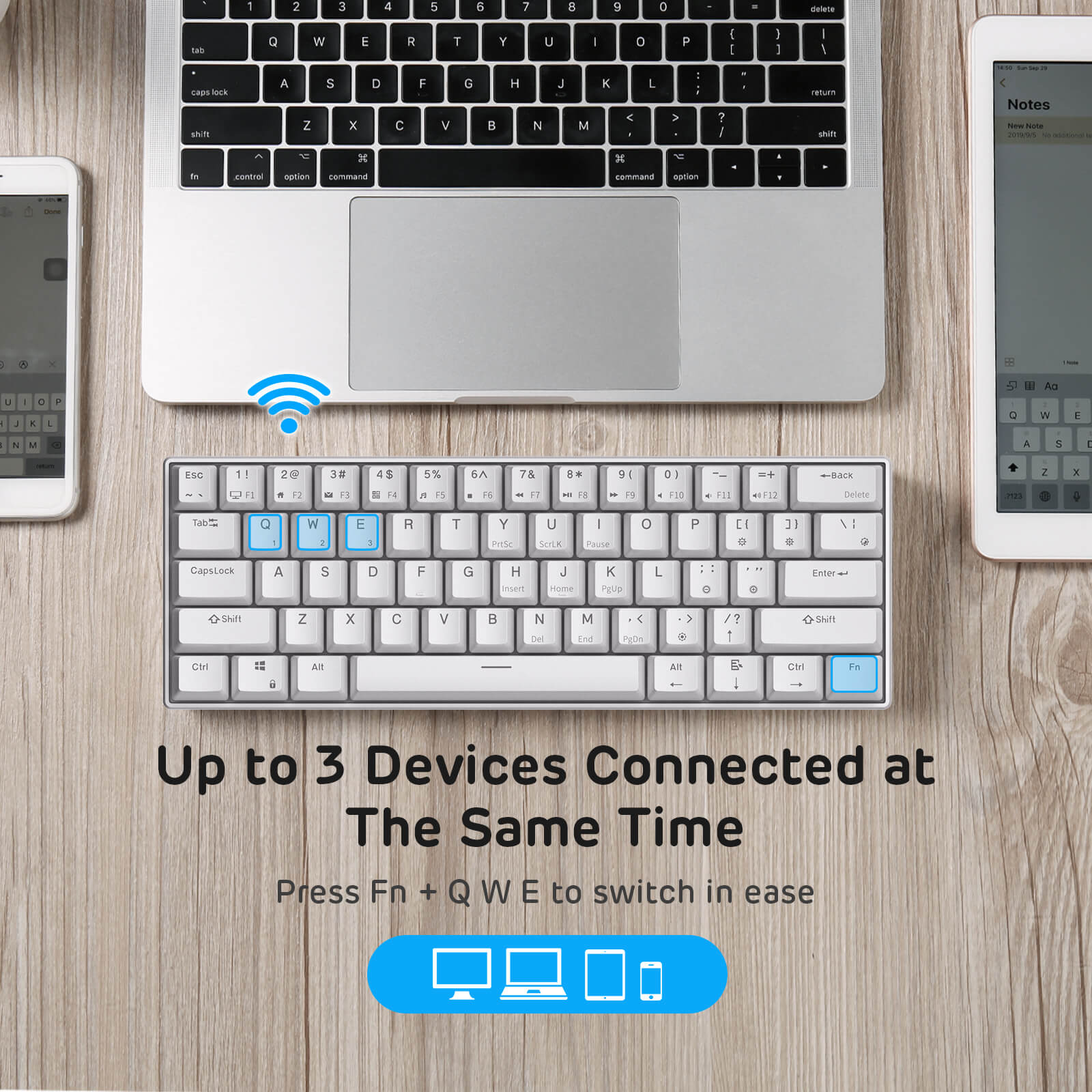 ROYAL KLUDGE RK61 60% White Wireless Mechanical Gaming Keyboard – RKgaming