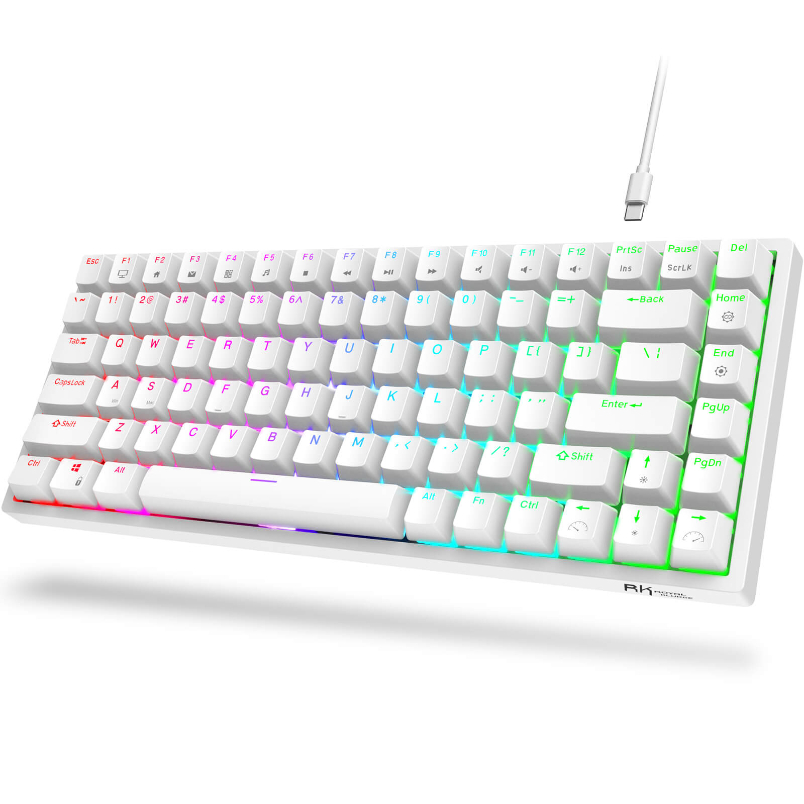 RK ROYAL KLUDGE RK84 Wired RGB 75% Hot Swappable Mechanical Keyboard ...