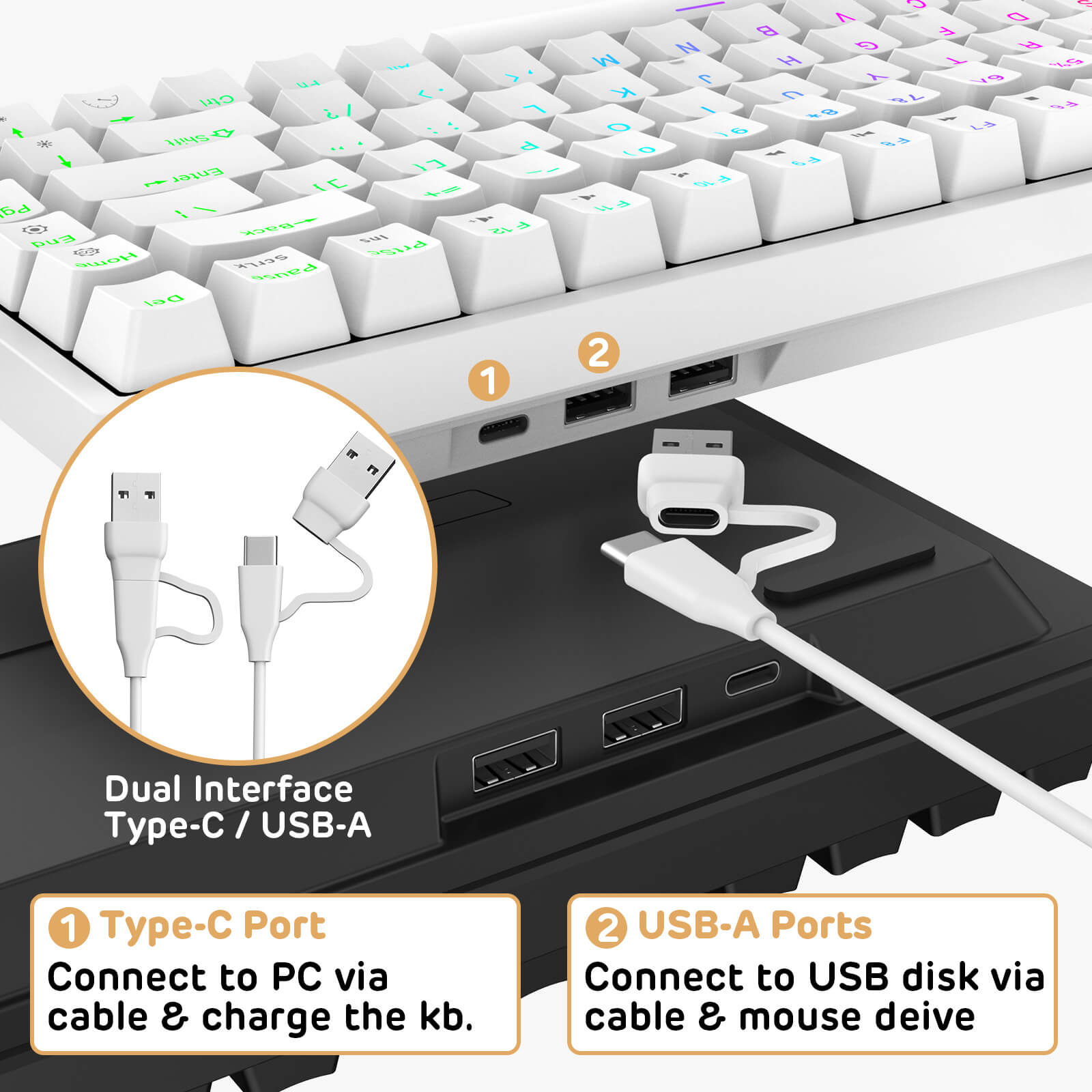 RK ROYAL KLUDGE RK84 Wired RGB 75% Hot Swappable Mechanical Keyboard ...