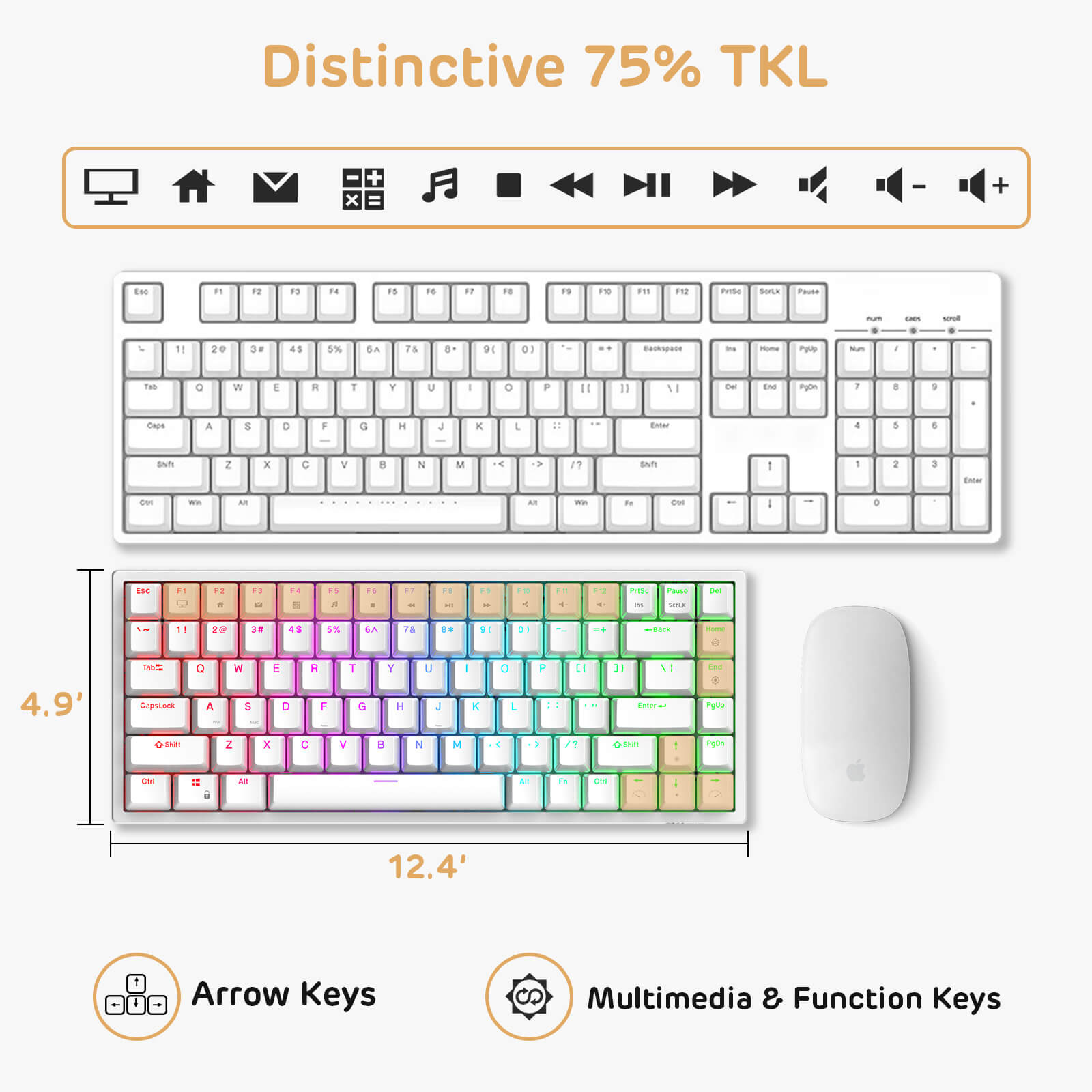 RK ROYAL KLUDGE RK84 Wired RGB 75% Hot Swappable Mechanical Keyboard ...