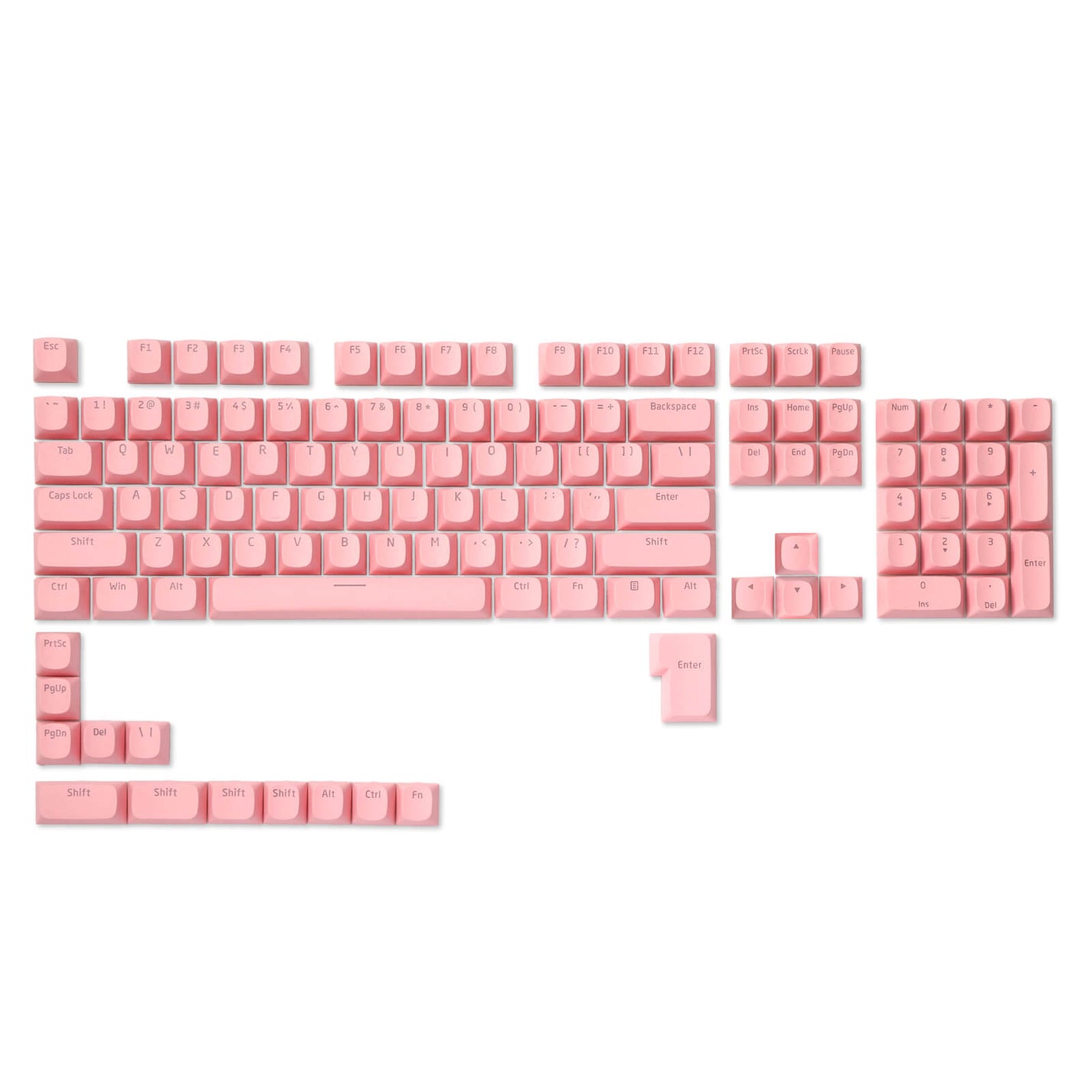 117-Key PBT Double Shot Pink/White/Black Keycaps – RK Royal Kludge