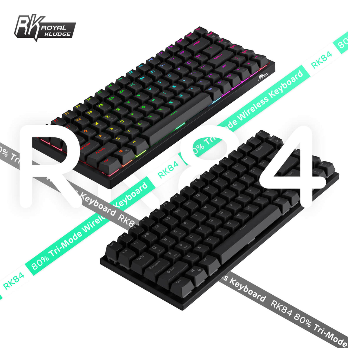 ROYAL KLUDGE RK84 Wireless 75% Mechanical Gaming Keyboard Open-Box ...